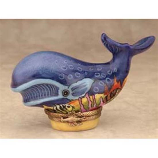The Cottage Shop - Limoges Blue Whale with Fish Box