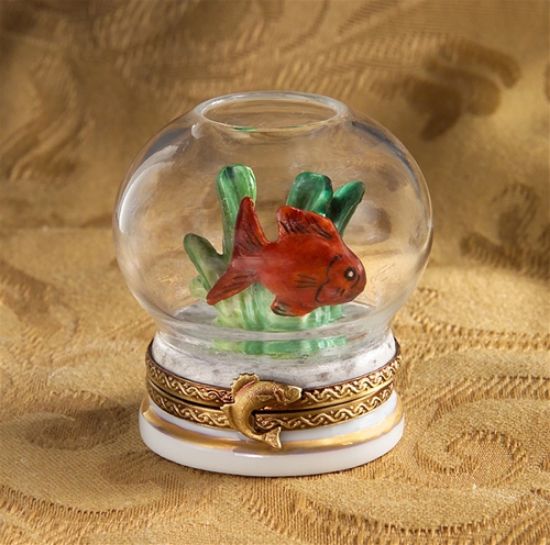 The Cottage Shop - Limoges Fish in Fishbowl Box