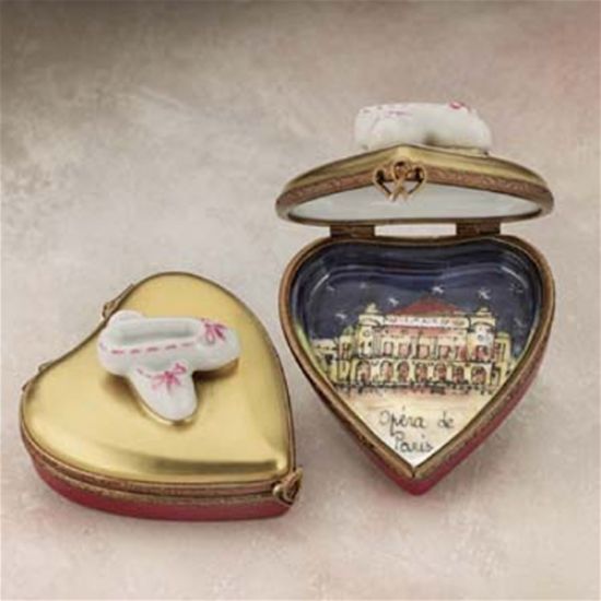 The Cottage Shop - Limoges Ballet Slippers Paris Opera Heart Box, Each