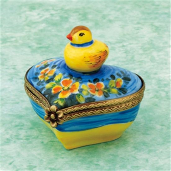 The Cottage Shop - Limoges Baby Duck on Heart Box
