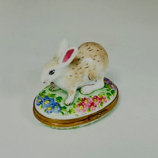 The Cottage Shop - Limoges Rabbit on Springs Flowers Box
