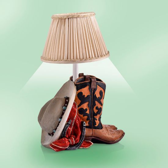 The Cottage Shop - Cowboy Boots and Cowboy Hat Lamp
