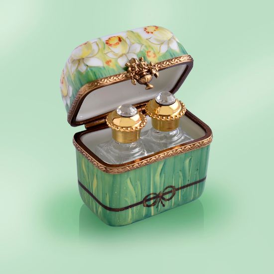 The Cottage Shop - Limoges Daffodils Perfume Chest Box with 2 Perfume ...
