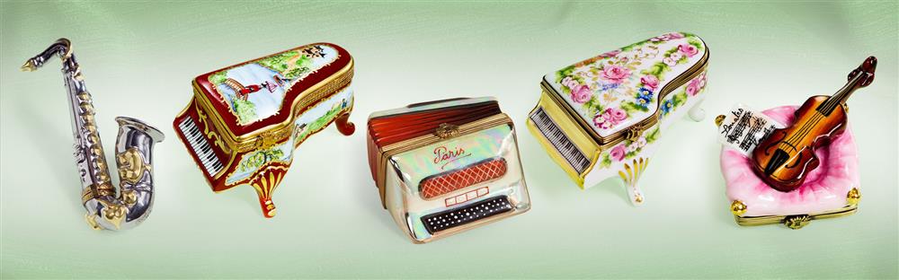 The Cottage Shop - Limoges Musical Instruments Boxes